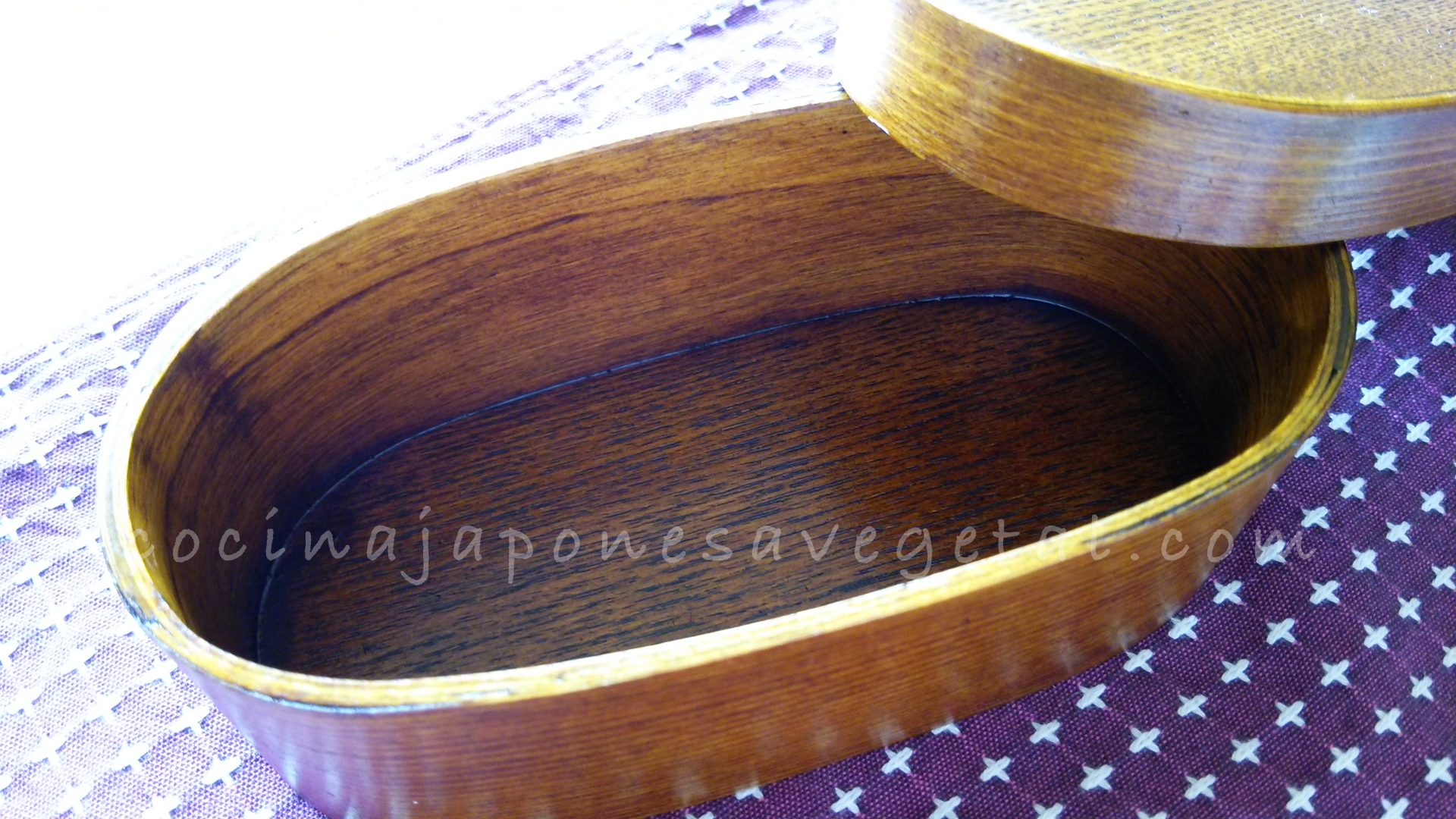 Taper de madera para obento – Comer verduras